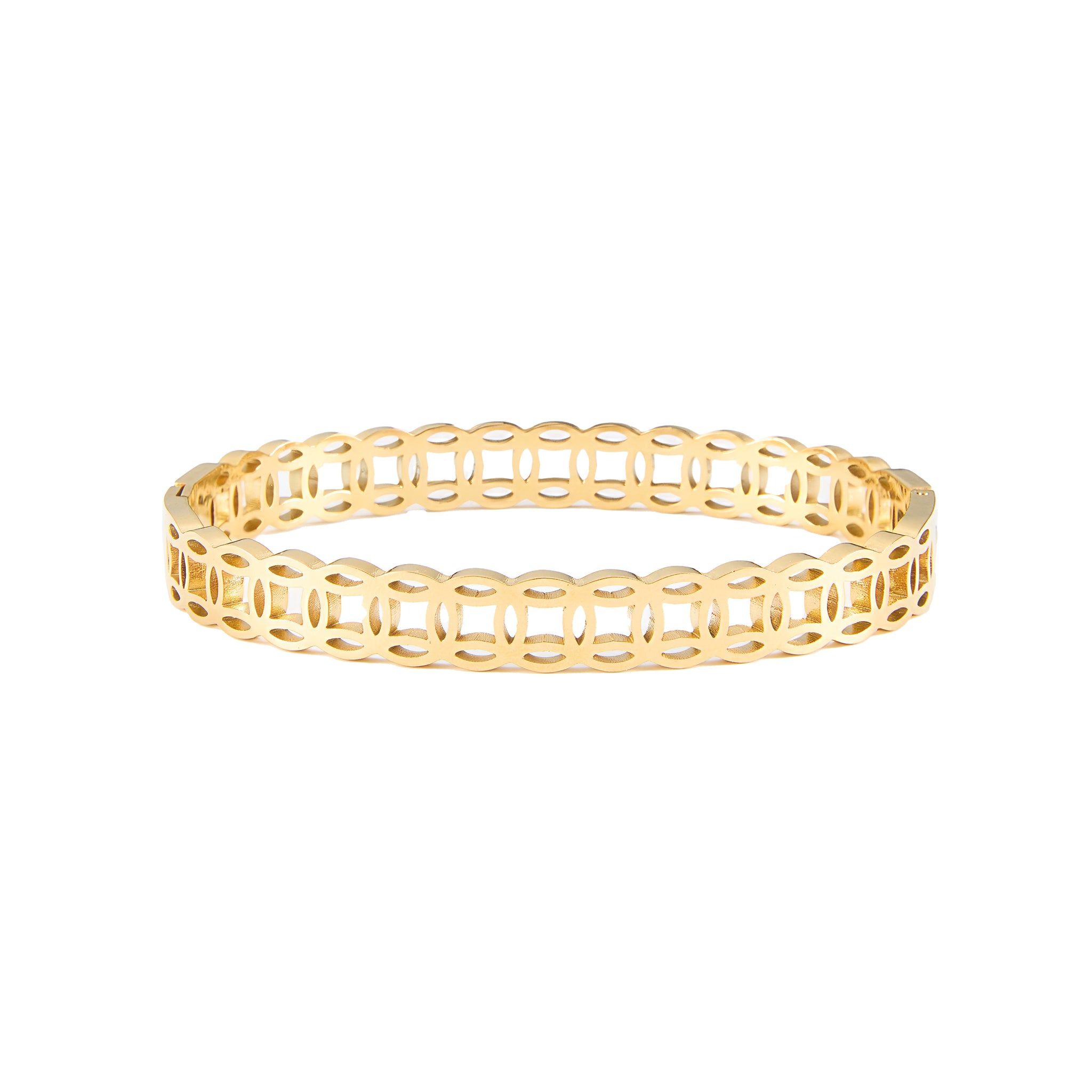 Geometric Stackable Bracelet Gold - Modern Titanium Steel Design