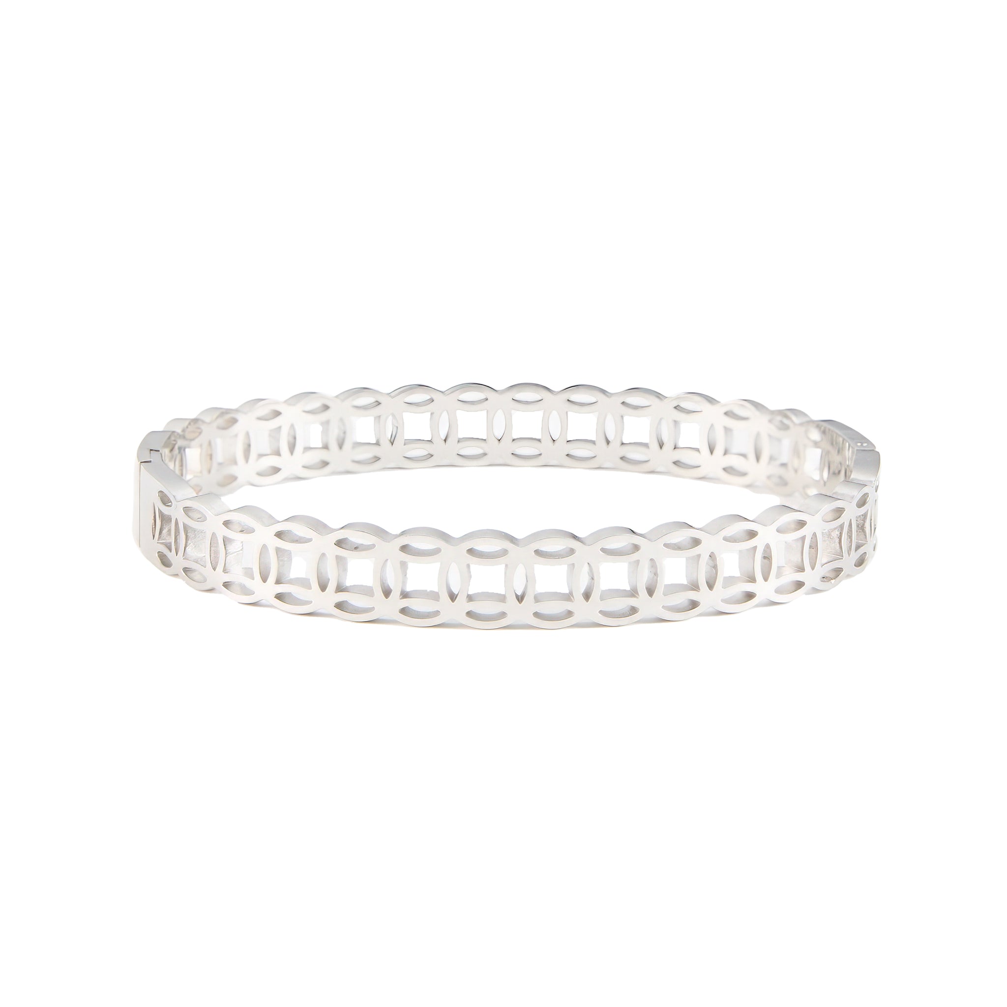 Geometric Stackable Bracelet Silver - Modern Titanium Steel Bracelet