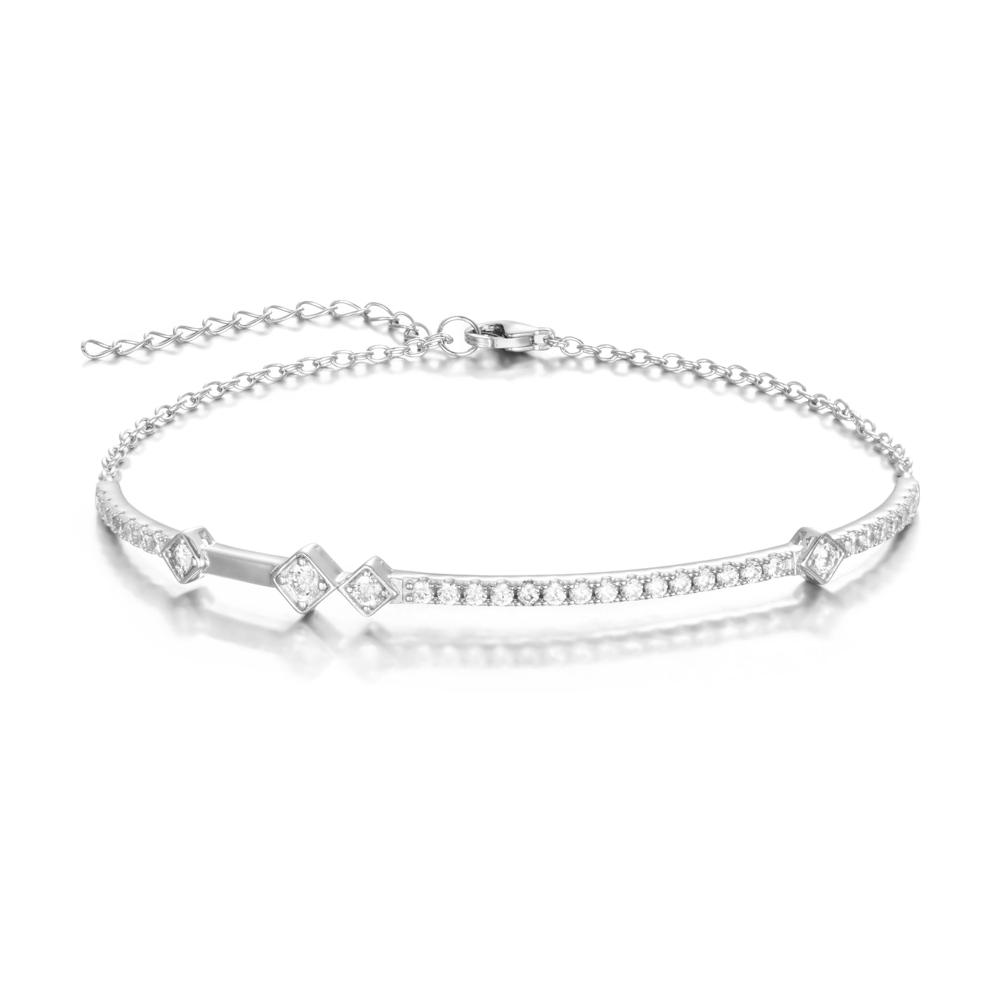 Starlette's Pegasus Bracelet in Silver - Unique Half Cuff & Half Chain