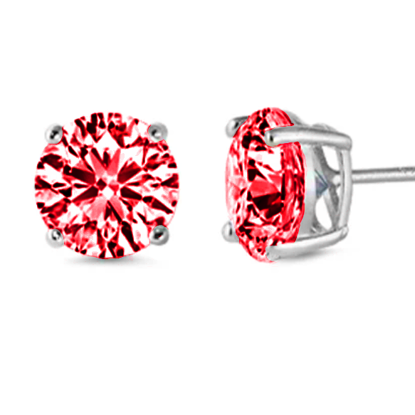 Ruby Birthstone Earrings in Silver - Celebrate the Holidays with these